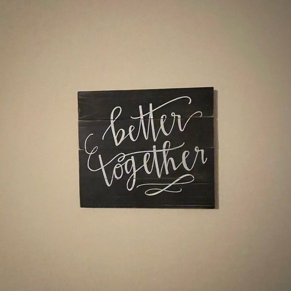 Wall Decor | Wood Wall Art Better Together Dark Stained Wood White Cute ...